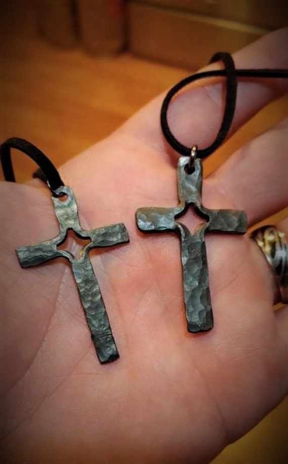 Hand-forged Split Cross Necklace | Etsy