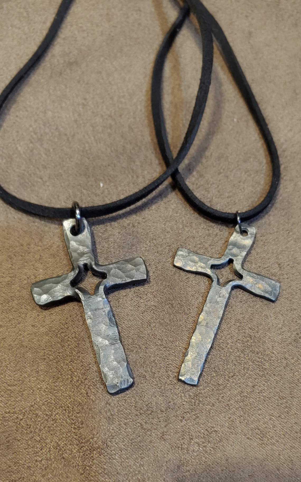 Hand-forged Split Cross Necklace - Etsy