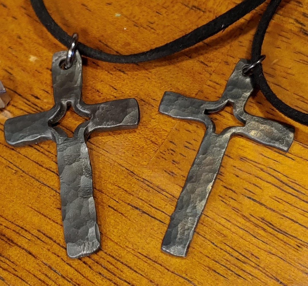 Hand-forged Split Cross Necklace - Etsy