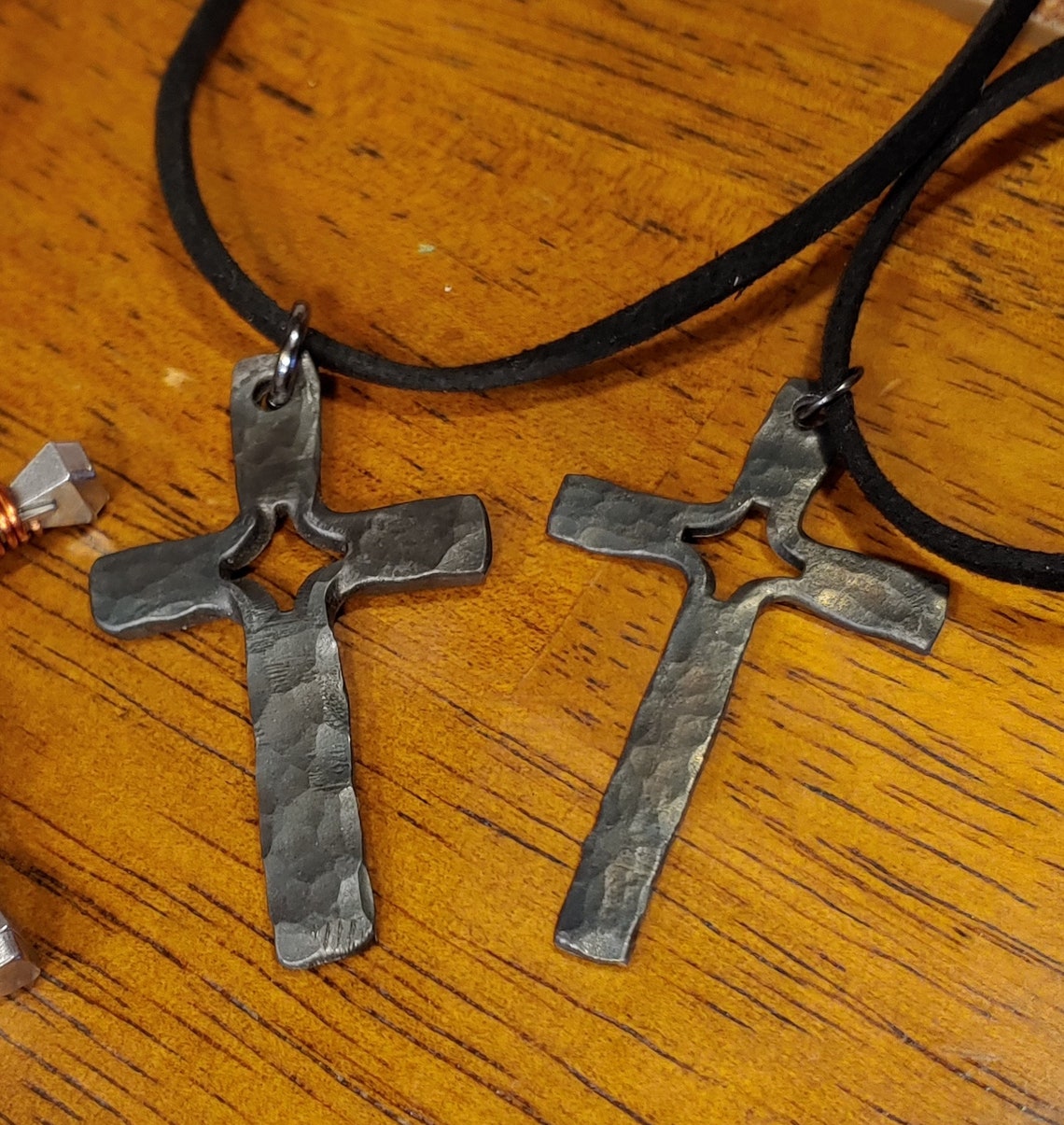 Hand-forged Split Cross Necklace - Etsy