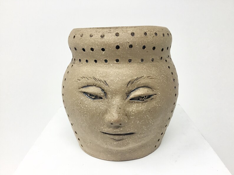 Pottery Head Vase Light Brown Head Sculpture Pottery Vase - Etsy