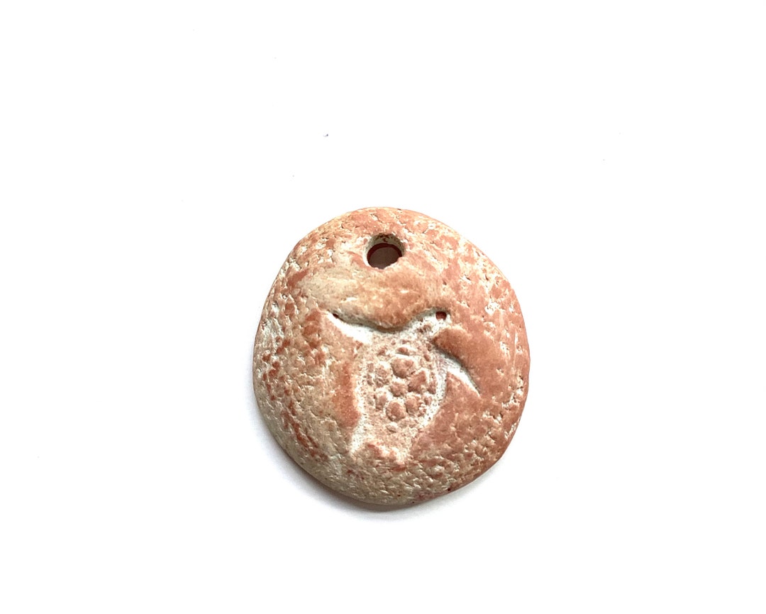 Turtle Terracotta Pendant, Art Ceramic Beads, Essential Oils Diffuser ...