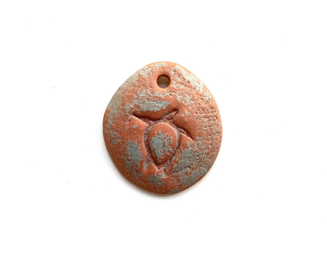 Embossed Turtle Terracotta Pendant: Aromatherapy Diffuser Bead - Etsy