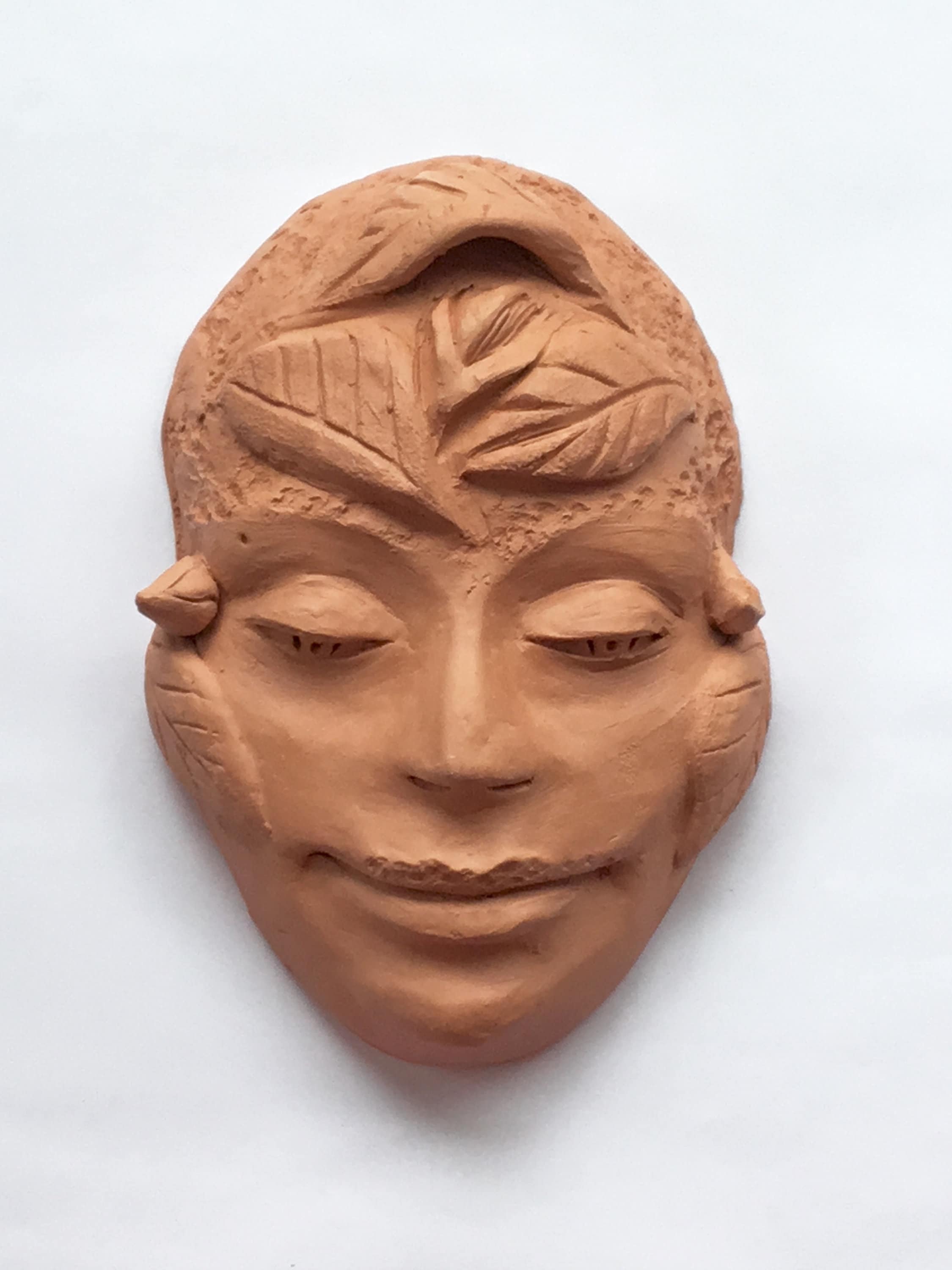 Terracotta Mask for the Wall, Face Sculpture, Mother Nature, Face of ...