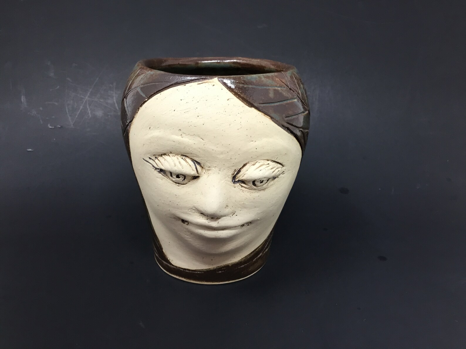 Ceramic Face Vase Pottery Head Vase Ceramic Art Vase - Etsy