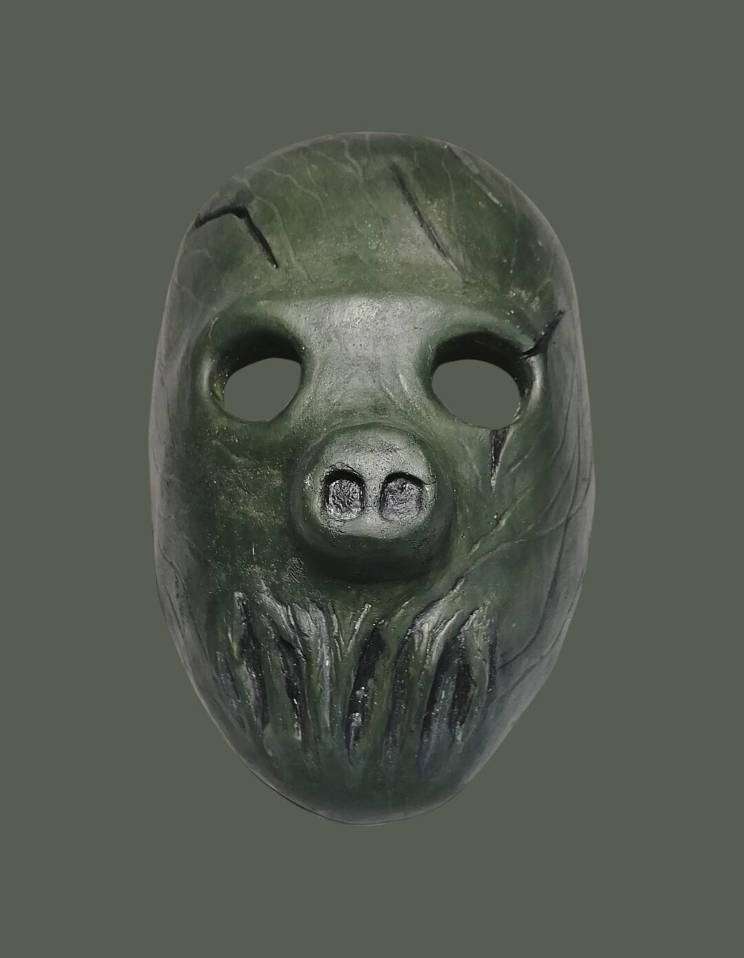 Creepy Green Plastic Demon Mask – Perfect for Halloween, Cosplay, or ...