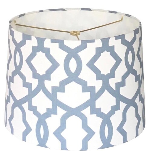 Light Blue Gold Drum Lampshade-lamp Shade Lampshade-custom - Etsy