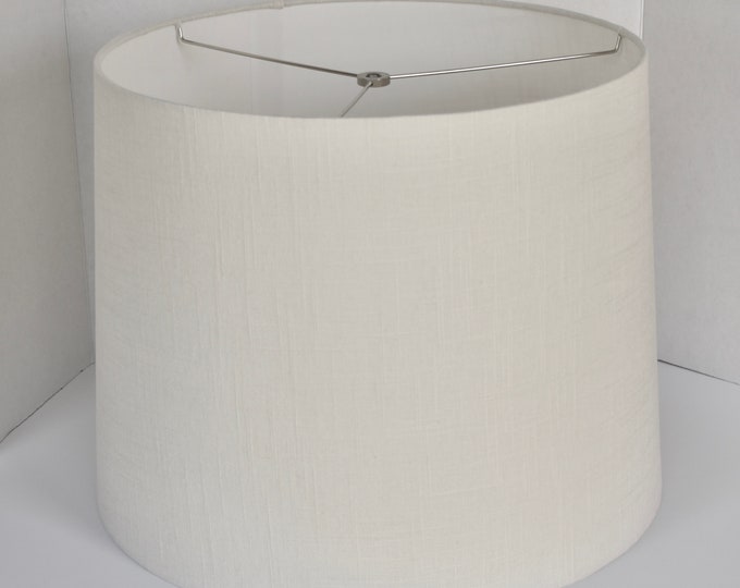 Off White 16 Inch Shallow Retro Oval Washer Lampshade With Matching ...