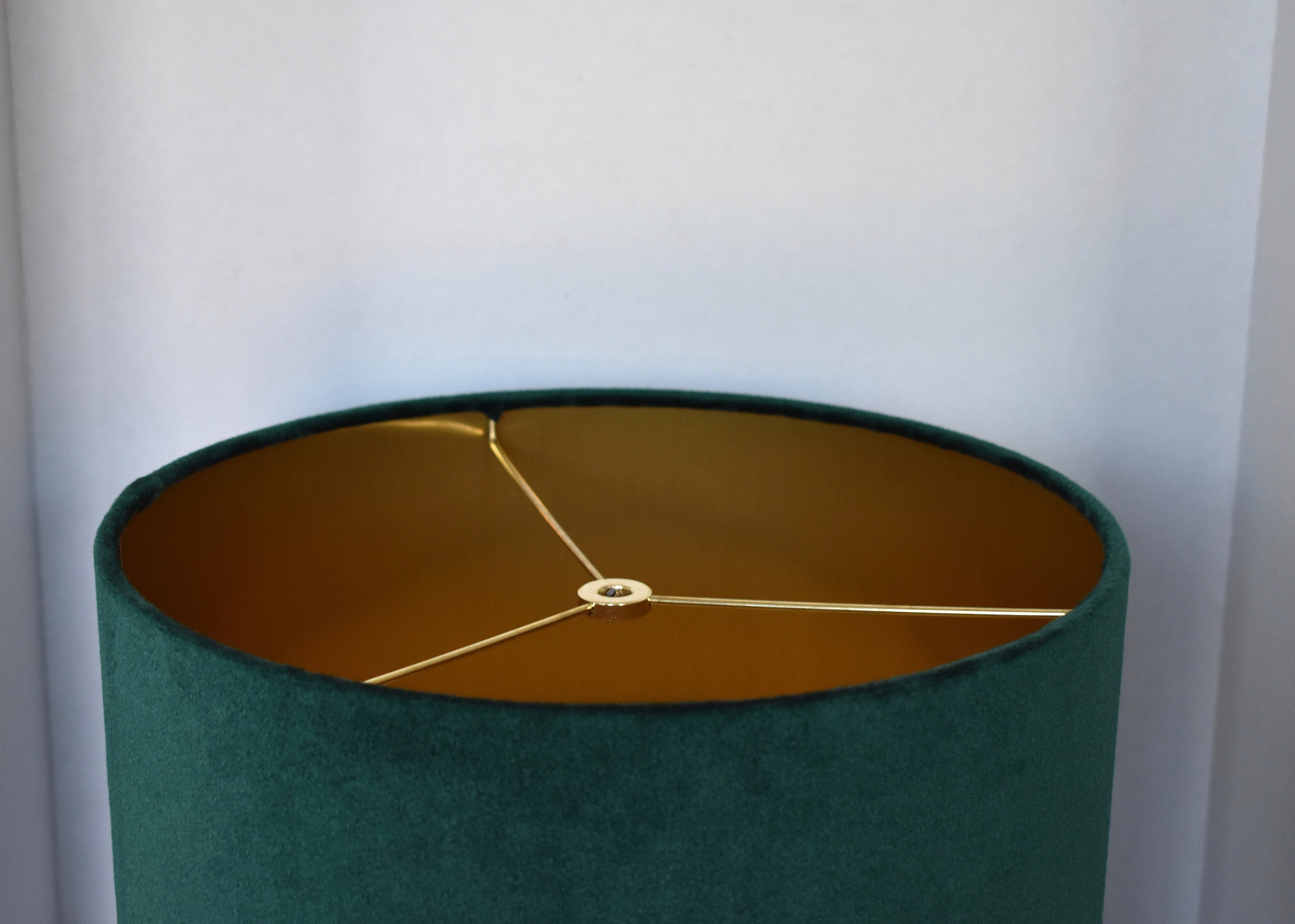 Green Velvet Drum Lampshade-velvet Lamp Shade- Lampshade-custom Made-to ...