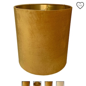 Mustard Velvet Drum Lampshade-velvet Lamp Shade- Lampshade-custom Made ...