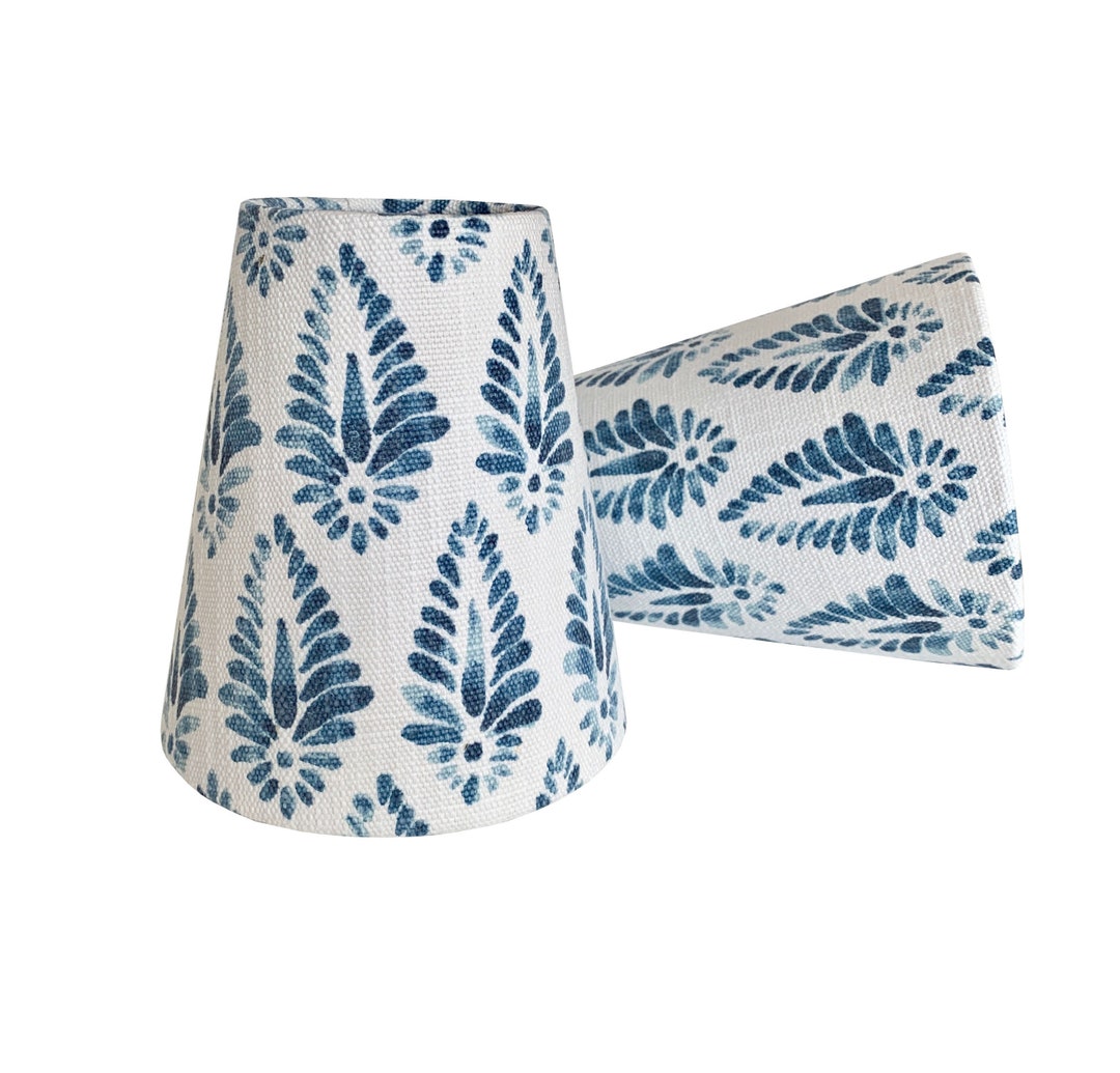 Listing is for One Shade-blue Sconce Shades Patterned Blue Chandelier ...