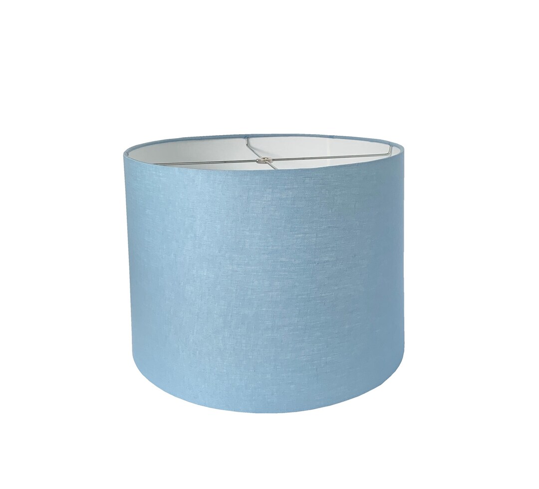 Cool Blue Linen Lamp Shade - Custom Made-to-order-home Decor-table Lamp ...