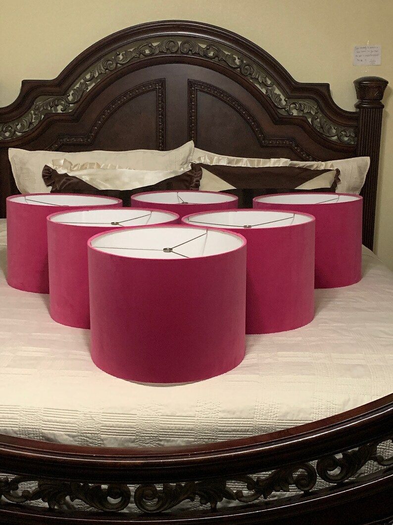 Magenta Velvet Drum Lampshade-velvet Lamp Shade - Etsy