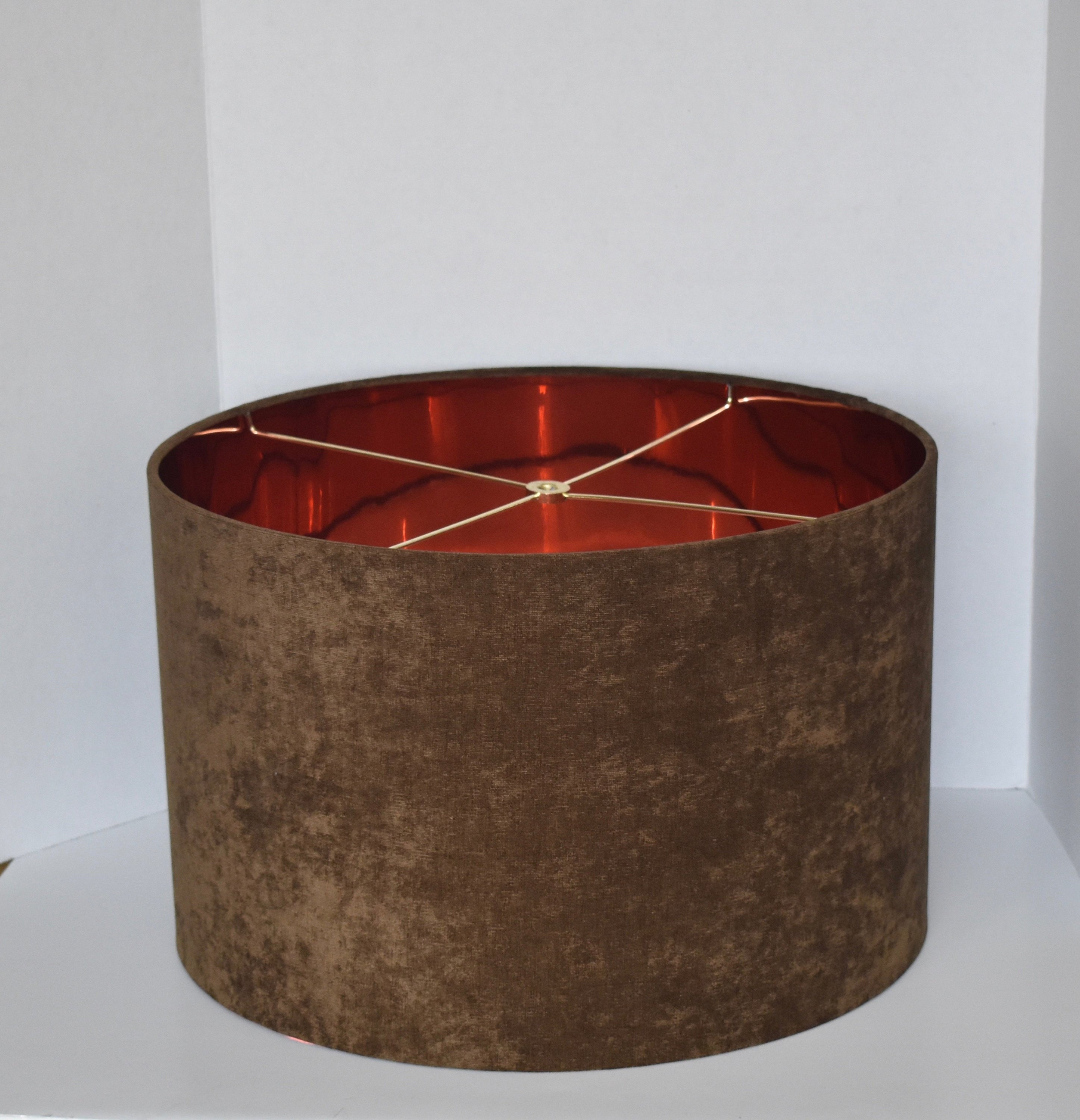 Brown Velvet Drum Lampshade-velvet Chocolate Lamp Shade- Lampshade ...