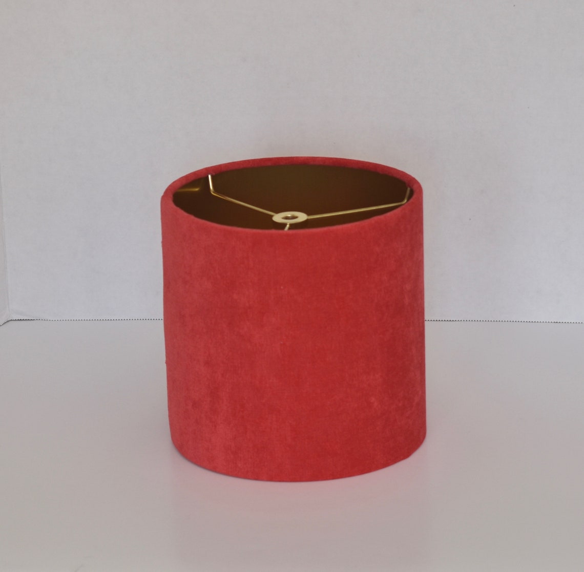 Red Velvet Drum Lampshade-gold Red Velvet Lamp Shade - Etsy