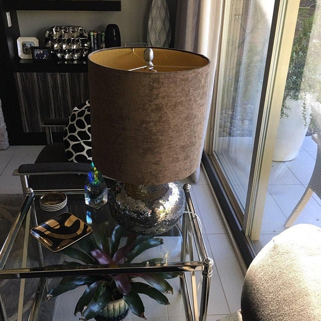 Brown Velvet Drum Lampshade-velvet Chocolate Lamp Shade- Lampshade ...