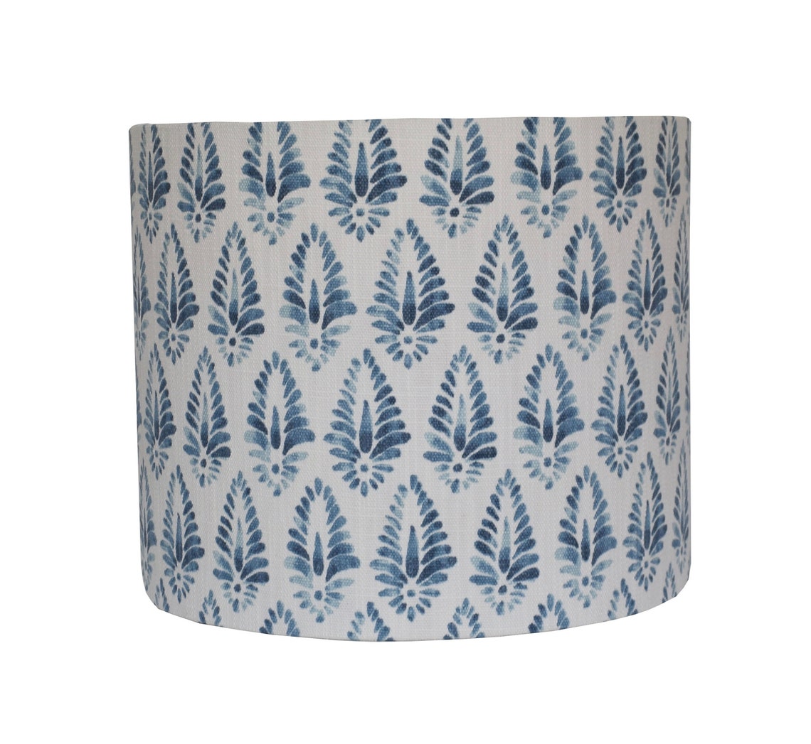 Blue Drum Lampshade-patterned Lamp Shade- Lampshade-custom Made-to ...