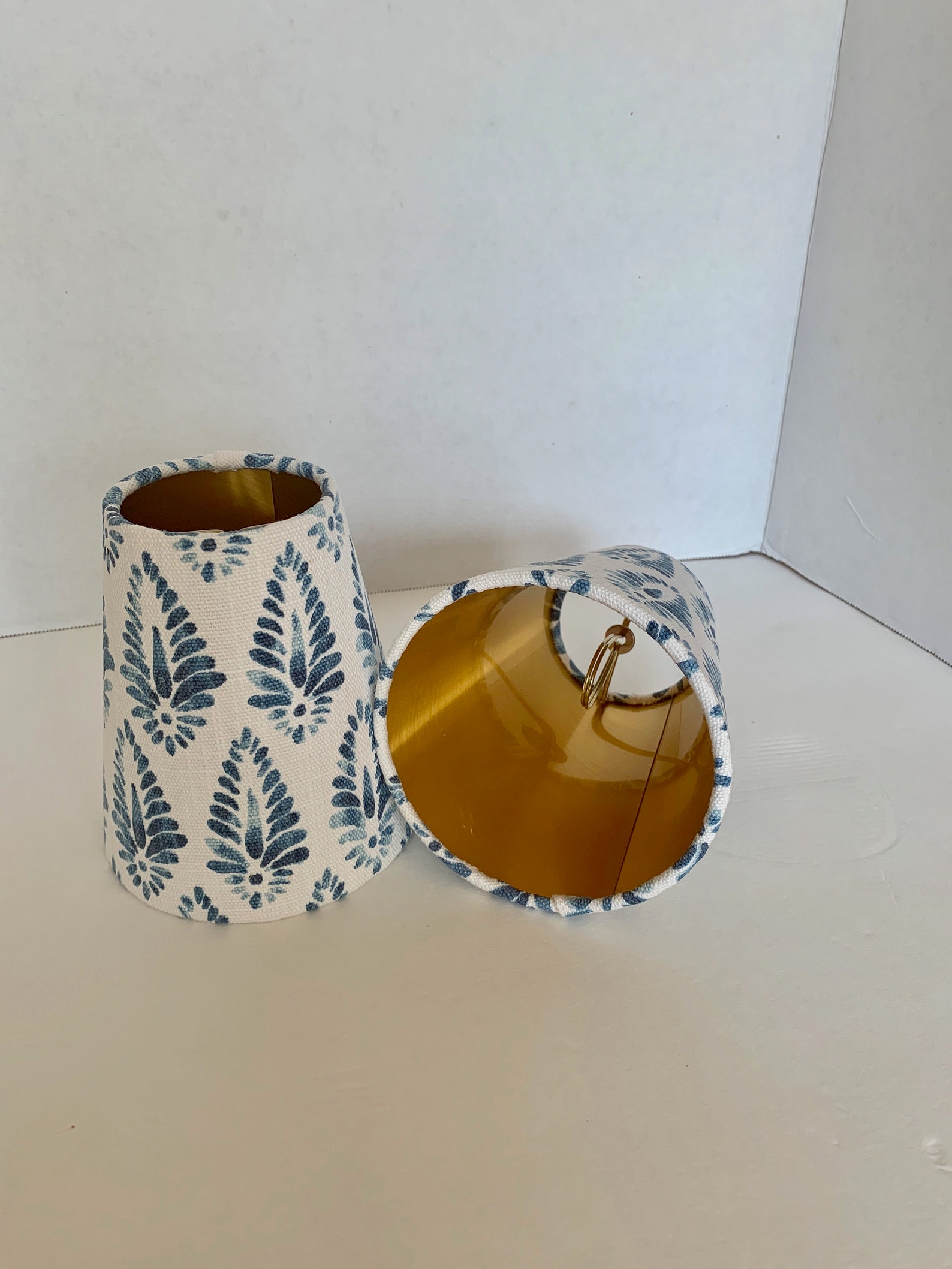 Listing is for One Shade-blue Sconce Shades Patterned Blue - Etsy