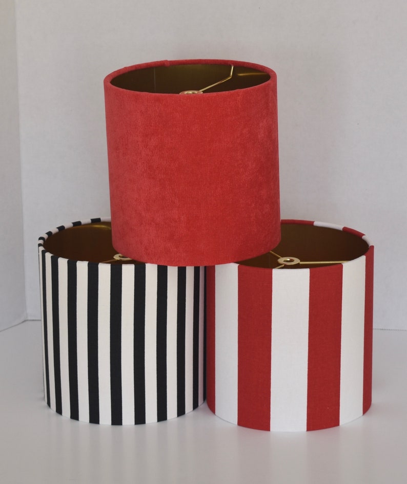Red Velvet Drum Lampshade-gold Red Velvet Lamp Shade - Etsy