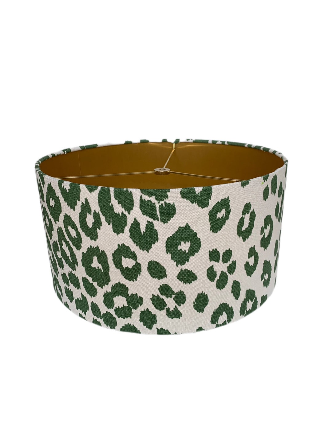 Green Leopard Lamp Shades- Made to Order- ICONIC LEOPARD Drum Lampshade ...