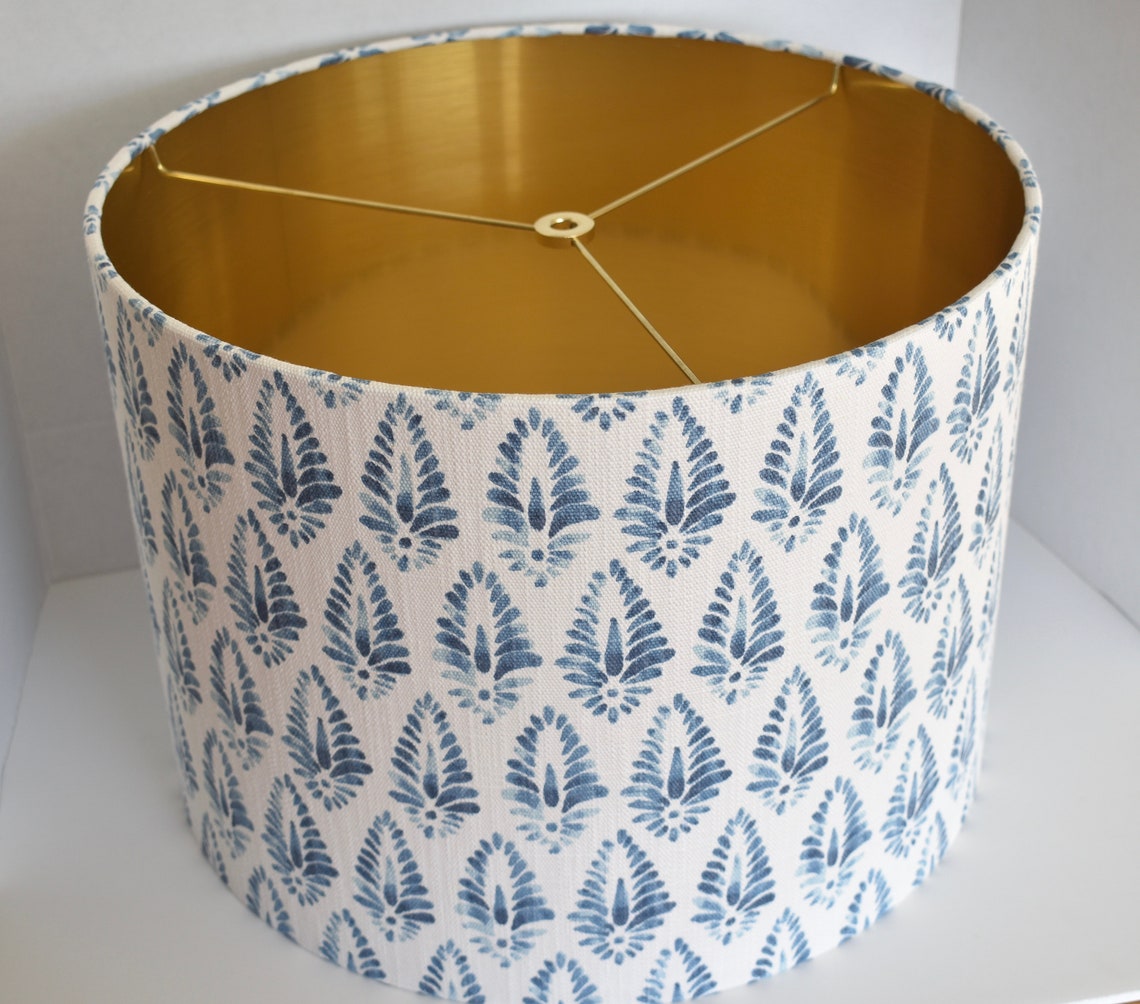 Blue Drum Lampshade-patterned Lamp Shade- Lampshade-custom Made-to ...