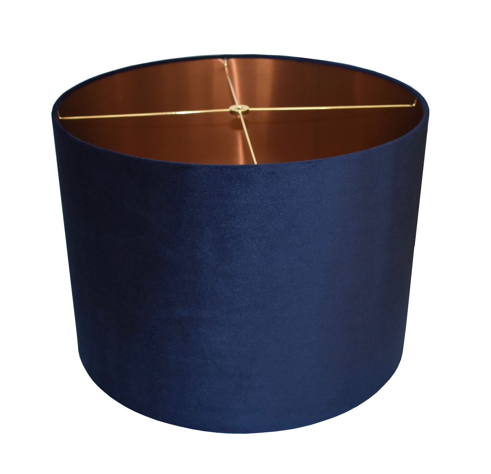 Navy Copper Velvet Drum Lampshade-velvet Lamp Shade- Lampshade-custom ...