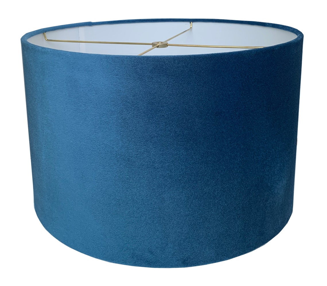 Royal Blue Velvet Drum Lampshade-velvet Lamp Shade- Lampshade-custom ...