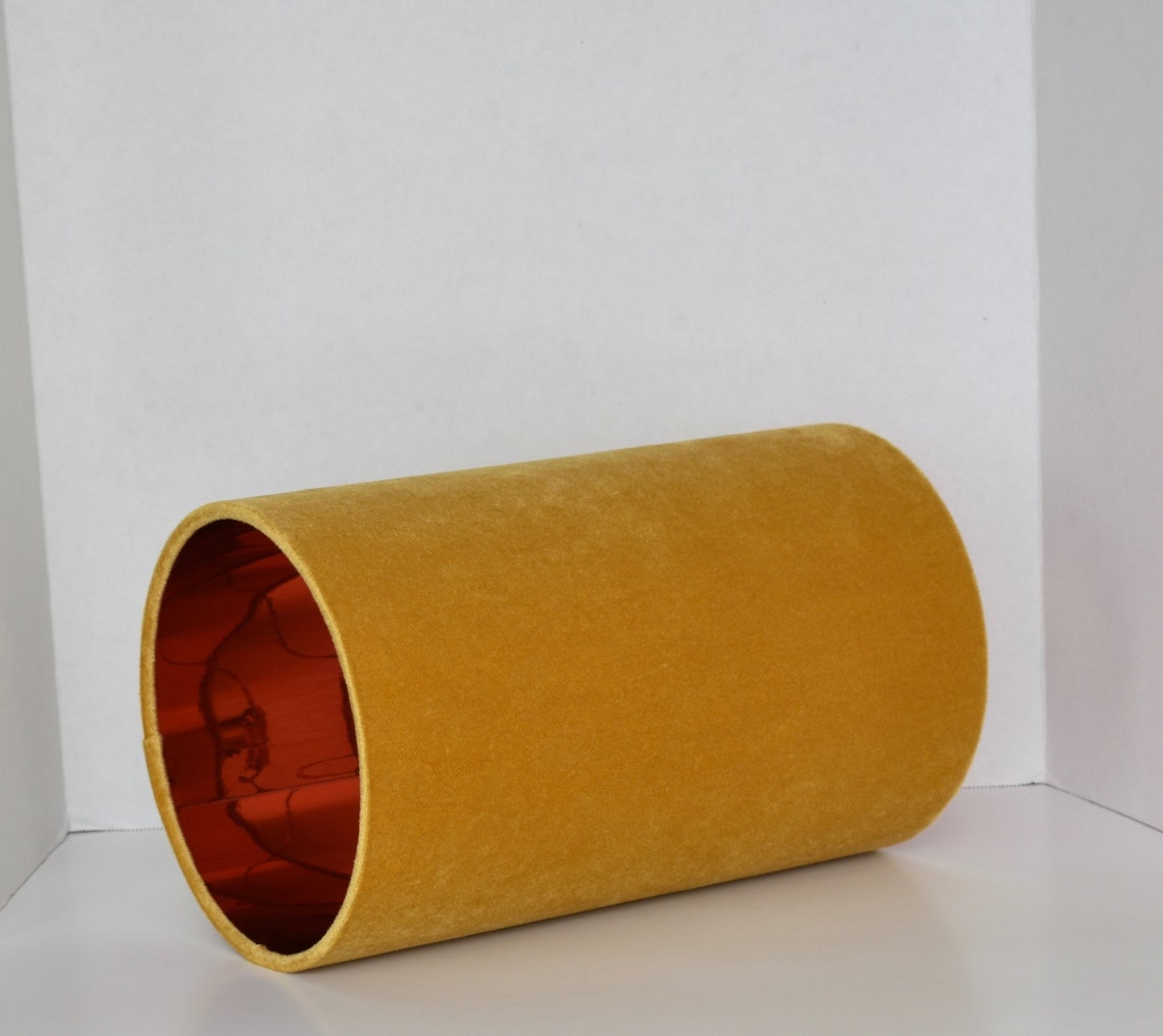 Mustard Velvet Drum Lampshade-velvet Lamp Shade- Lampshade-custom Made ...