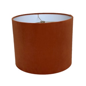Rust Velvet Drum Lampshade-velvet Lamp Shade Lampshade-custom Made-to ...