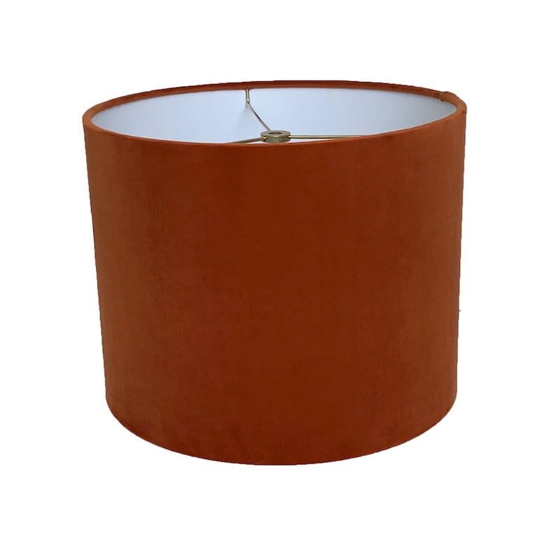 Rust Velvet Drum Lampshade-velvet Lamp Shade Lampshade-custom - Etsy UK