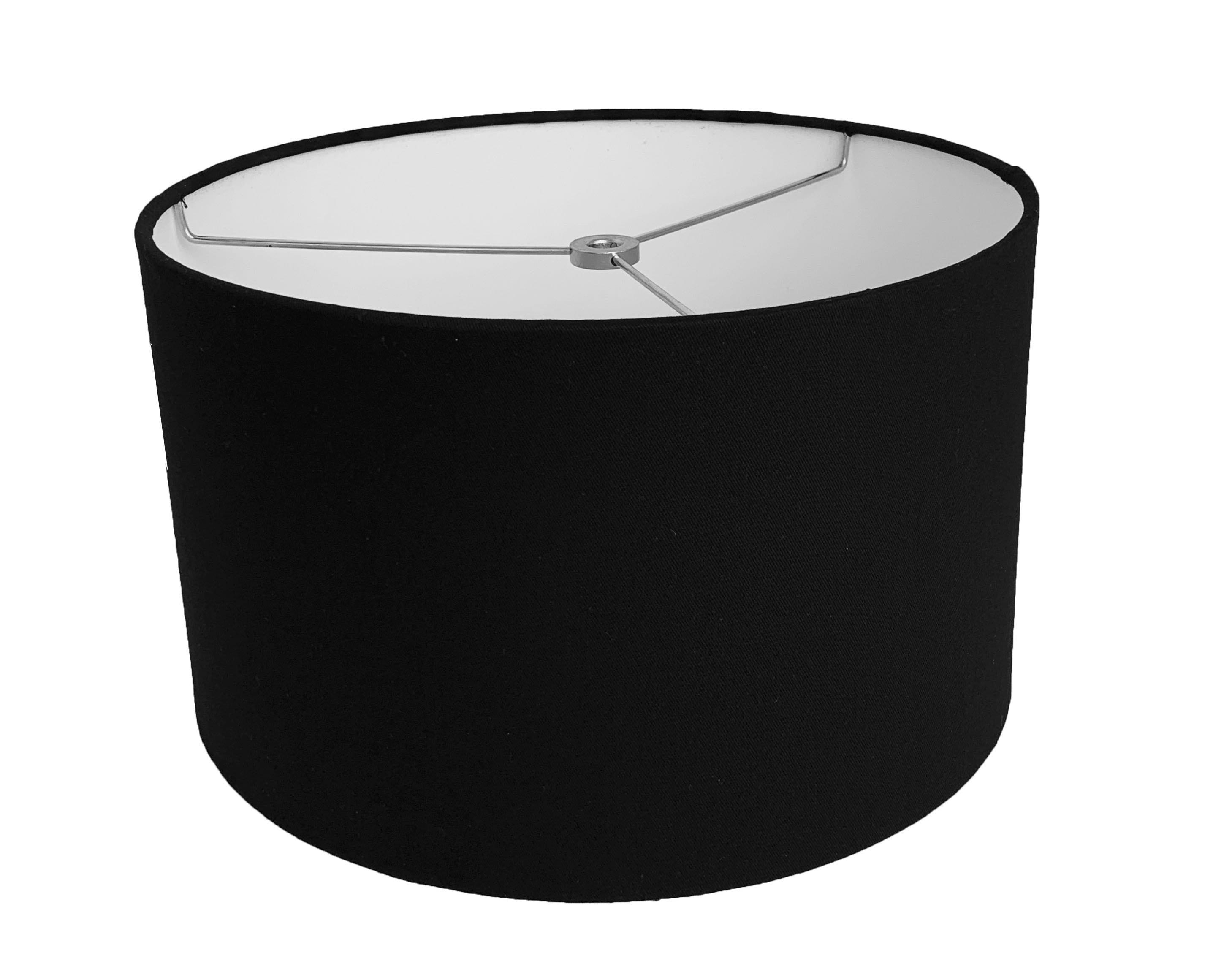 Black Fabric Drum Lampshade-black White Lamp Shade custom - Etsy
