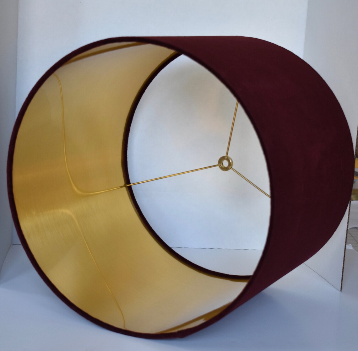 Burgundy Velvet Drum Lampshade-velvet Lamp Shade- Lampshade-custom Made ...