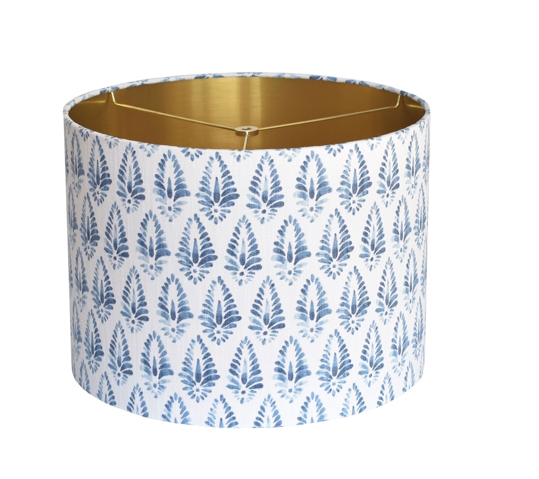 Blue Drum Lampshade-patterned Lamp Shade- Lampshade-custom Made-to ...