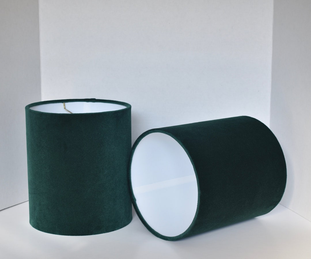 Green Velvet Drum Lampshade-velvet Lamp Shade- Lampshade-custom Made-to ...