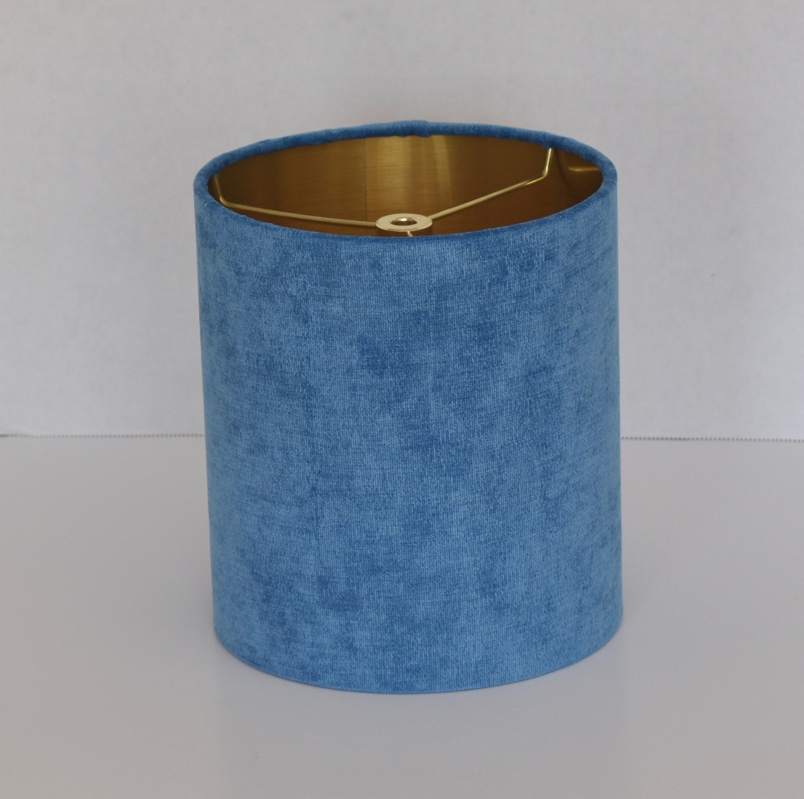 Ocean Blue Velvet Drum Lampshade-blue Lamp Shade | Etsy