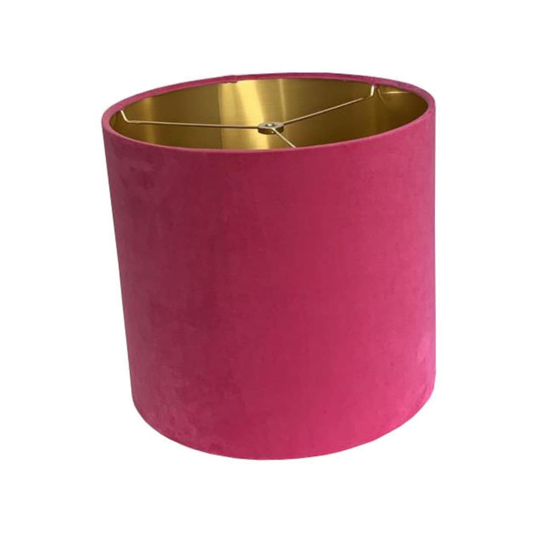 Magenta Gold Velvet Drum Lampshade-velvet Lamp Shade- Lampshade-custom ...