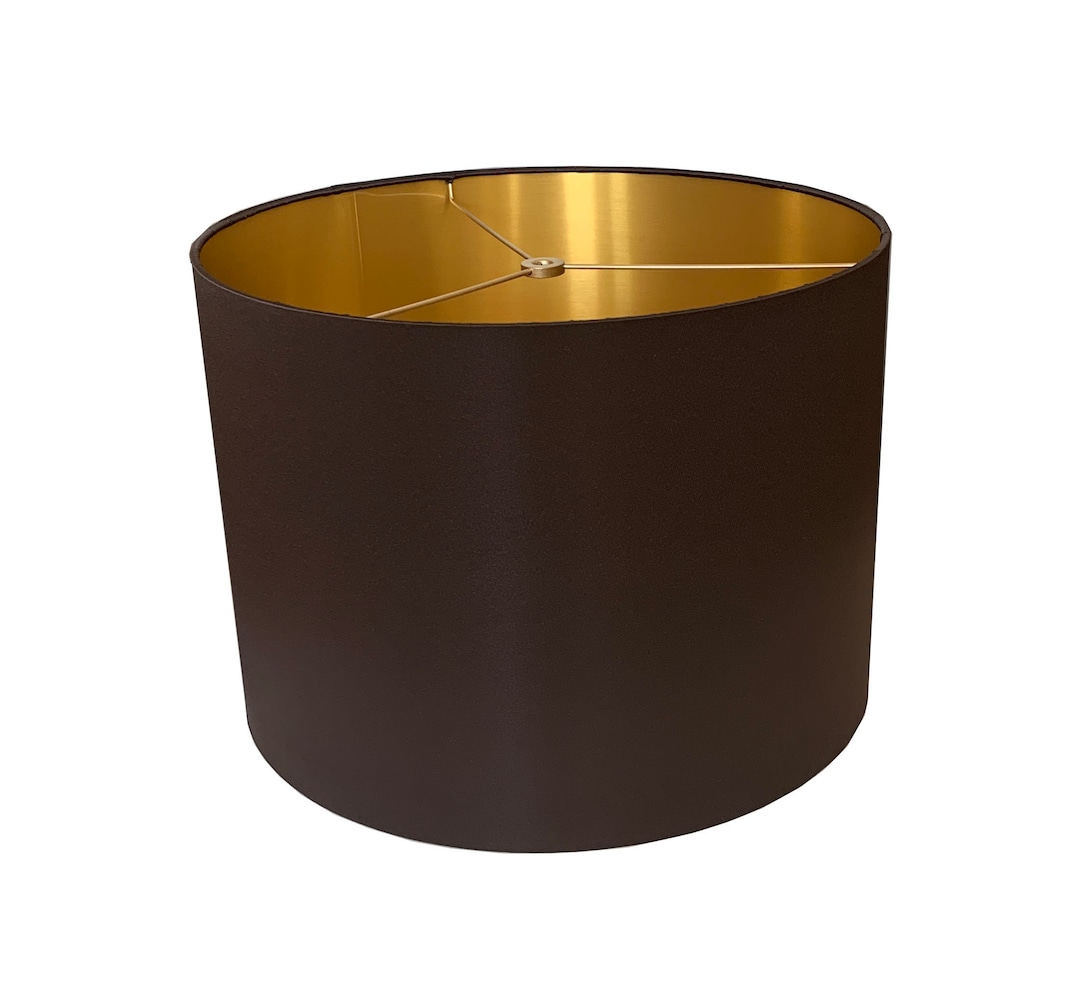Chocolate Brown Satin Drum Lampshade Satin-chocolate Lamp Shade ...