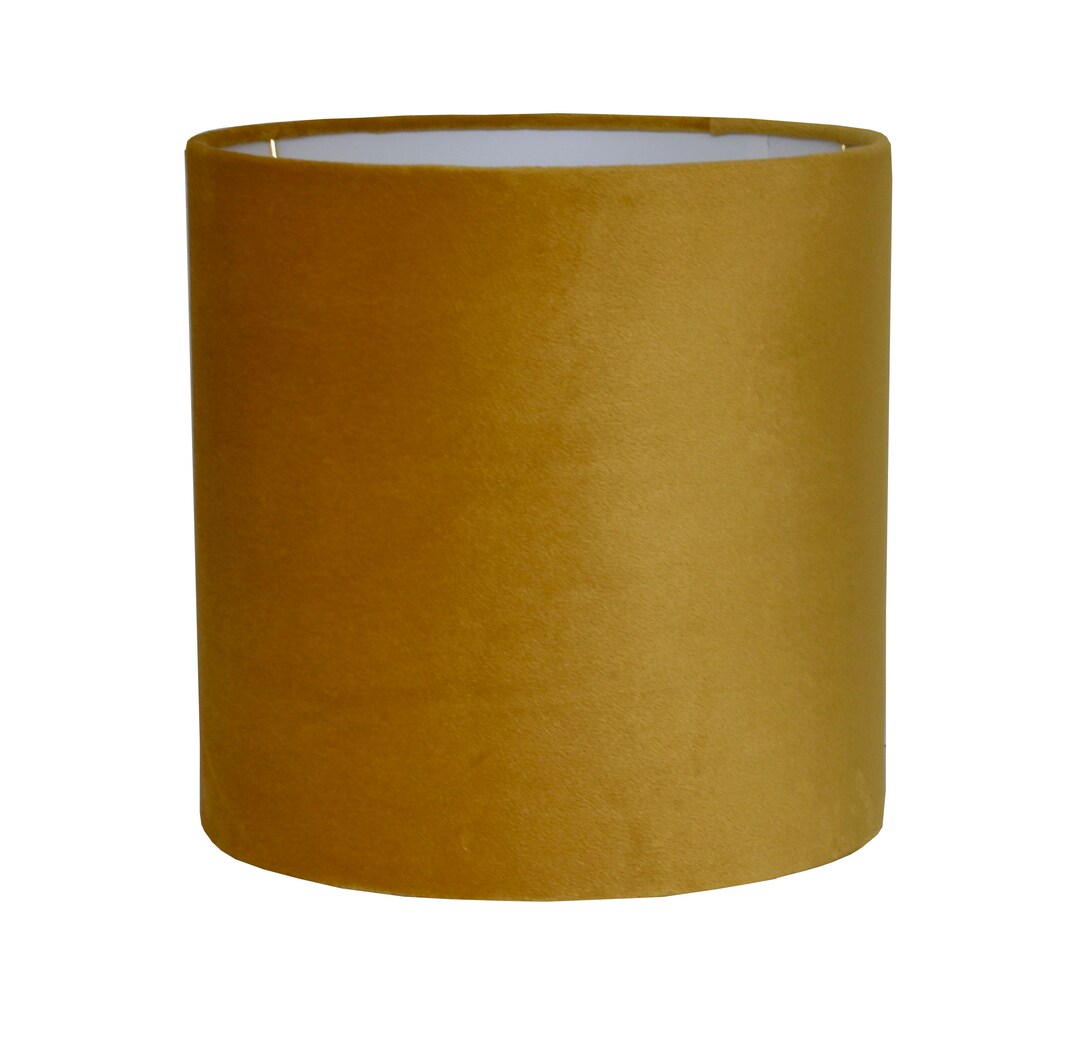 Mustard Velvet Drum Lampshade-velvet Lamp Shade- Lampshade-custom Made ...