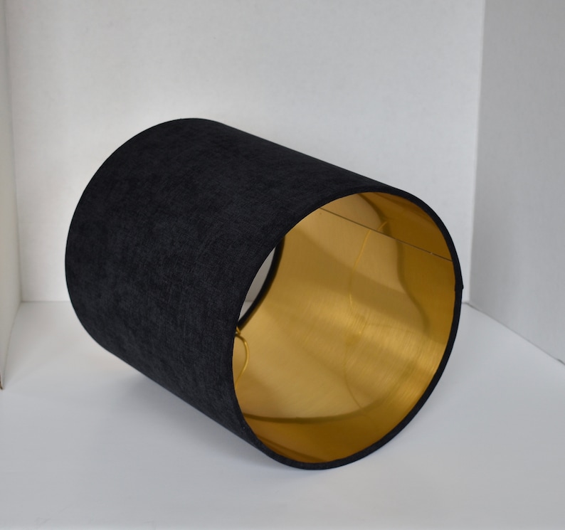 Black Gold Velvet Drum Lampshade Velvet Lamp Shade Lampshade Custom
