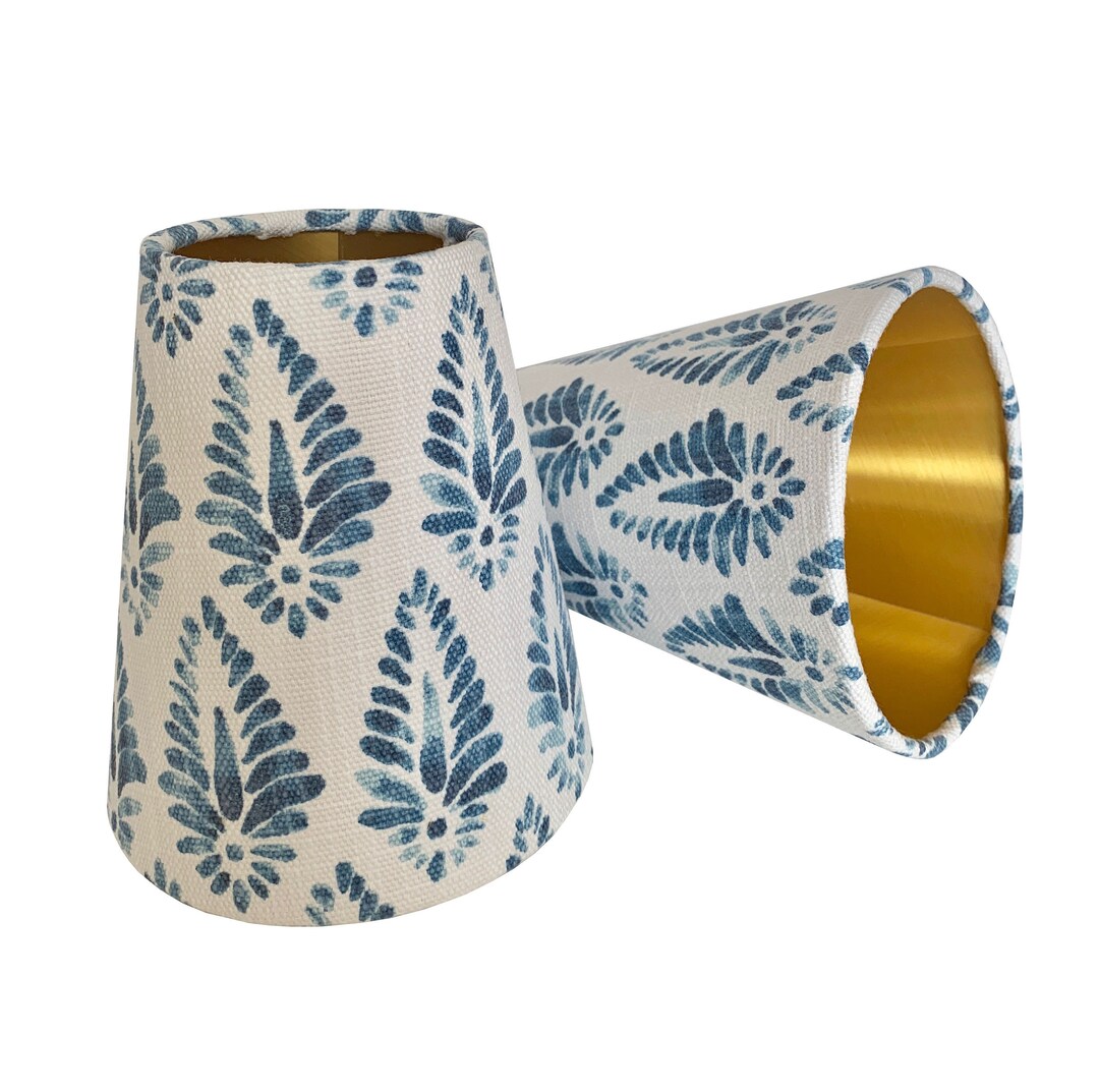 Listing is for One Shade-blue Sconce Shades - Patterned Blue Gold ...