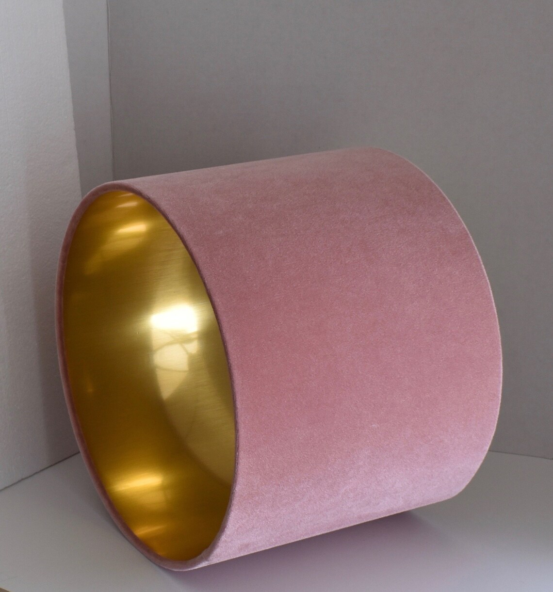 Blush Pink Gold Velvet Drum Lampshade-velvet Lamp Shade - Etsy