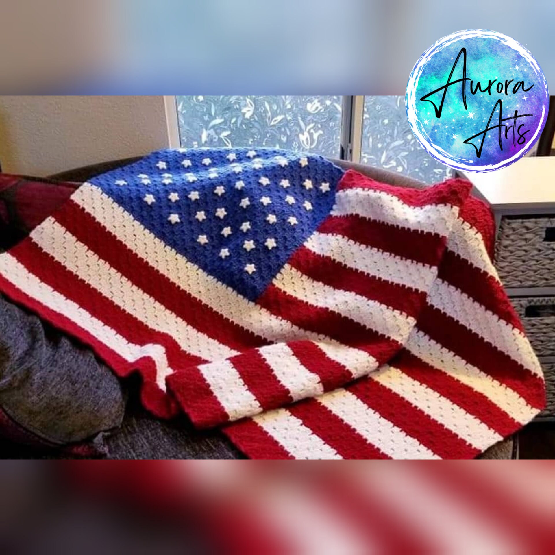 American Flag Blanket (finished Product) - Etsy