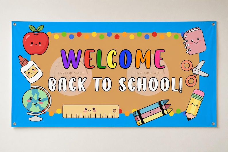 Editable Welcome Back to School Banner Template | Classroom Door Sign ...