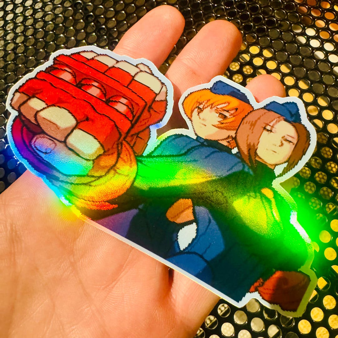 Juli & Juni Street Fighter Alpha Pixel Art Holographic Sticker - Etsy