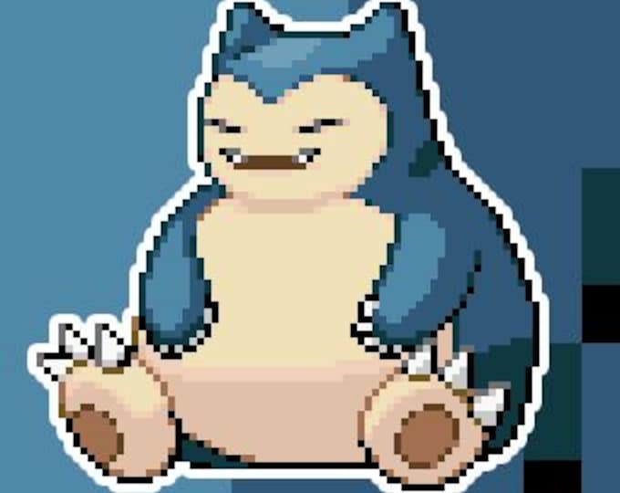 Snorlax Pokemon Holographic Pixel Art Sticker #12 - Etsy