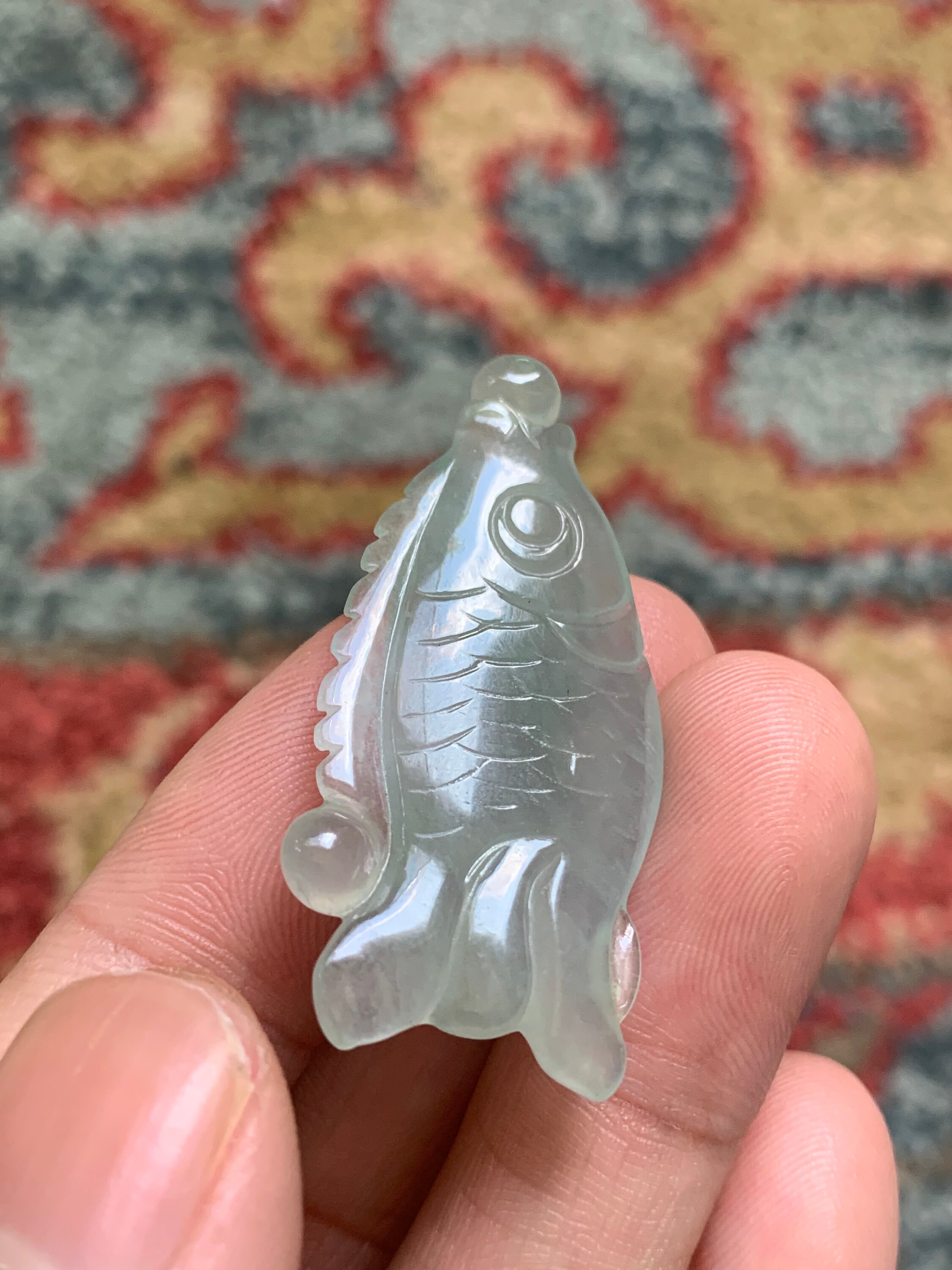 Icy Koi Fish Jadeite Pendant Certified 100% Natural Grade A - Etsy