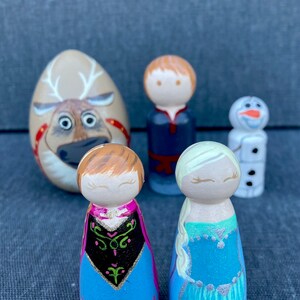 Frozen Peg Dolls - Elsa Anna Peg Dolls - Olaf Peg Doll - Handpainted ...