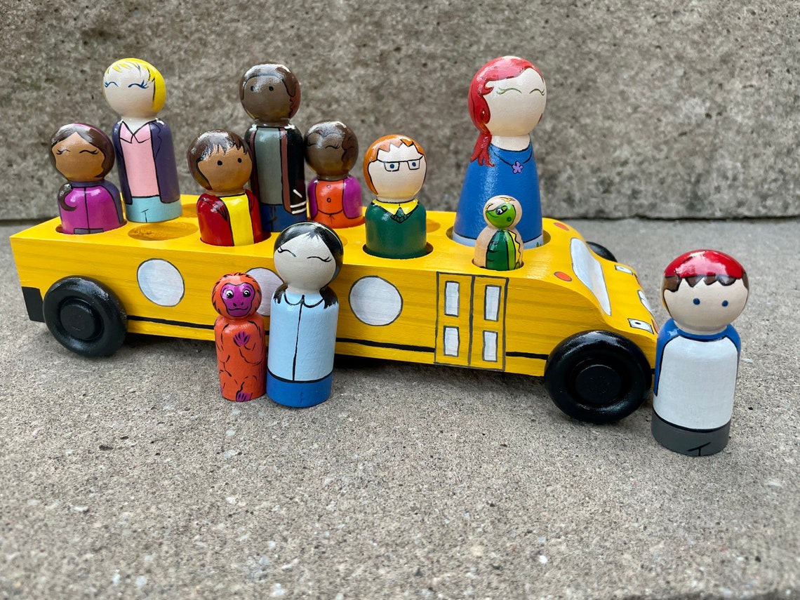 The Magic School Bus RIDES AGAIN Handpainted Wooden Peg Doll Toys With ...
