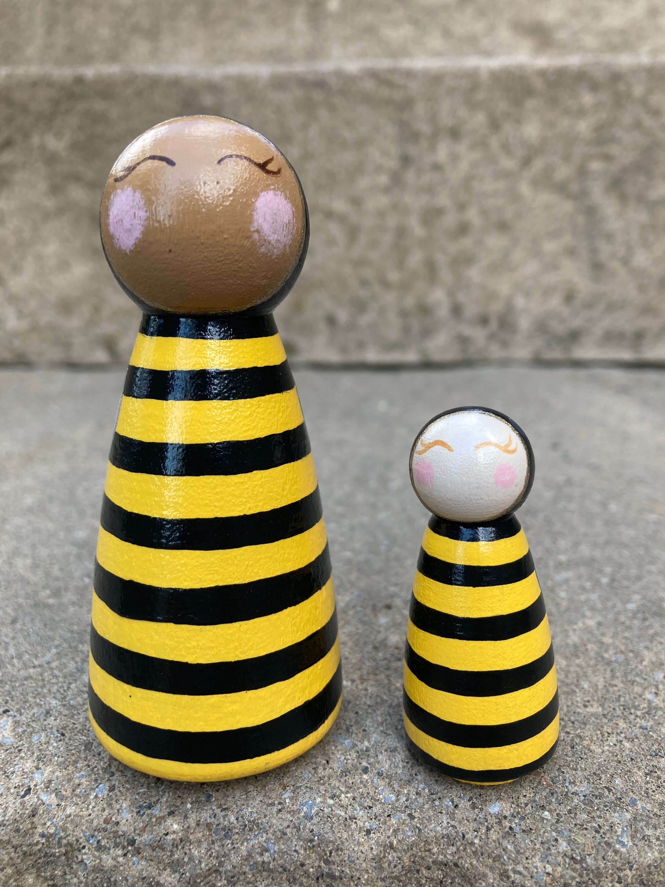 Bee Peg Doll Bumblebee Peg Doll Bee Toy Bee Collectible | Etsy