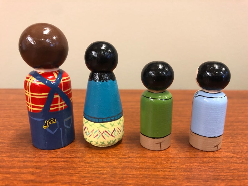 Family Handpainted Wooden Peg Dolls Generic or CUSTOM | Etsy